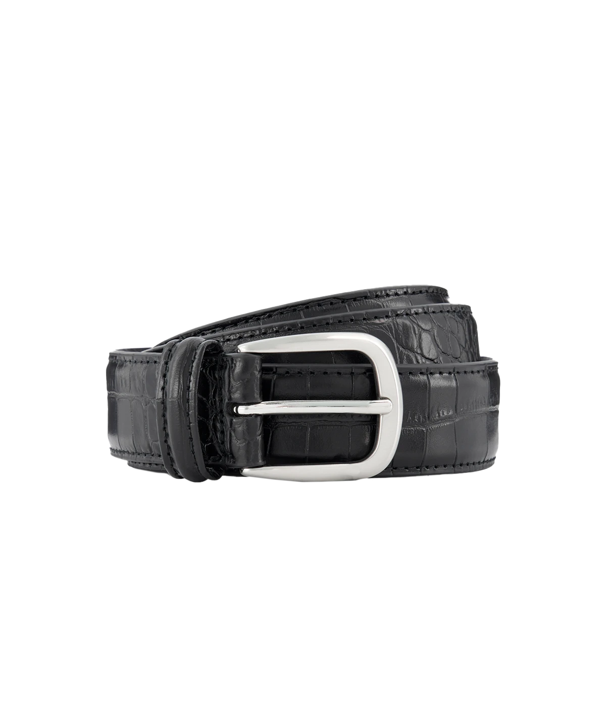 Alligator Print Belt in Black