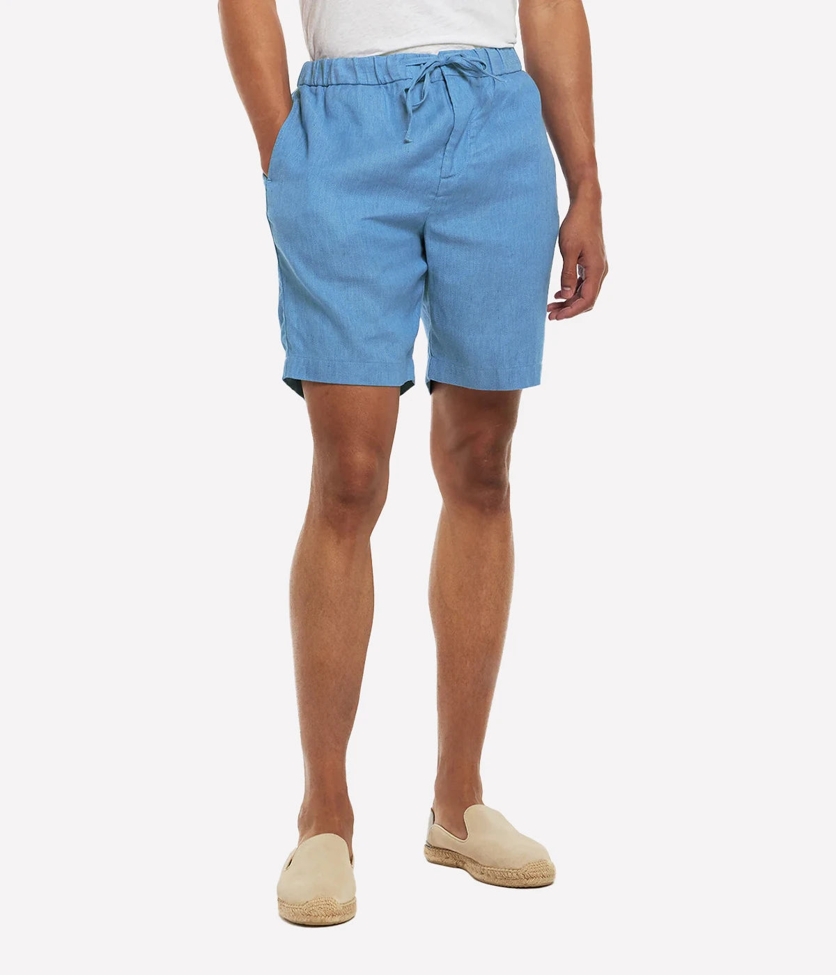 Felipe Linen Shorts in Chateau Blue